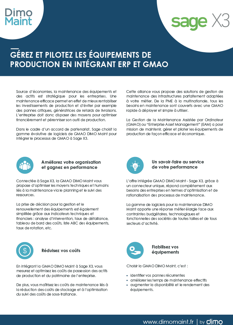 Documentation DIMO Maint : En savoir plus sur les solutions
